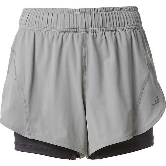 bcg | Shorts | Nwt Bcg Womens Run Fly Away Layered Griffin Ebony Shorts ...